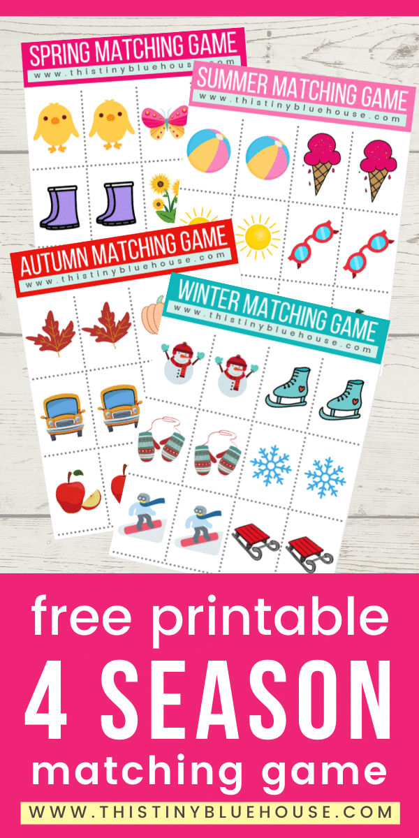 Fun Free 4 Season Memory Game For Kids - This Tiny Blue House