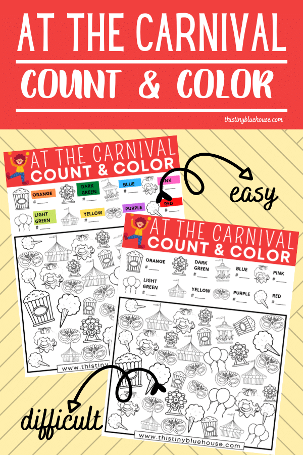 Free Printable Carnival Count and Color Activity For Kids - This Tiny ...