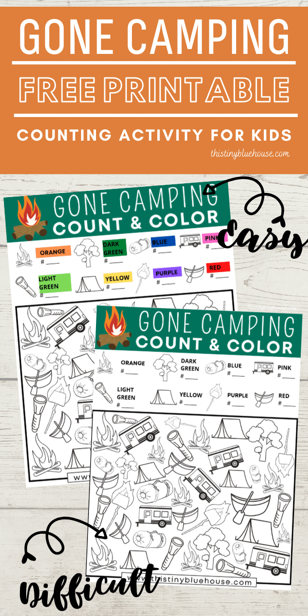 Free Printable Gone Camping Count and Color Activity For Kids - This ...