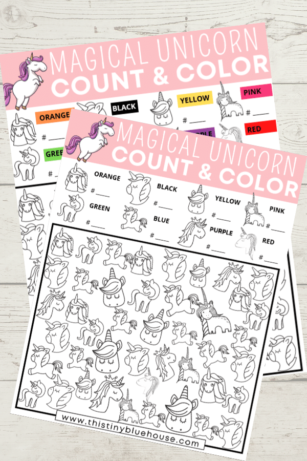 Free Printable Unicorn I Spy Count and Color Activity For Kids (2 Free ...