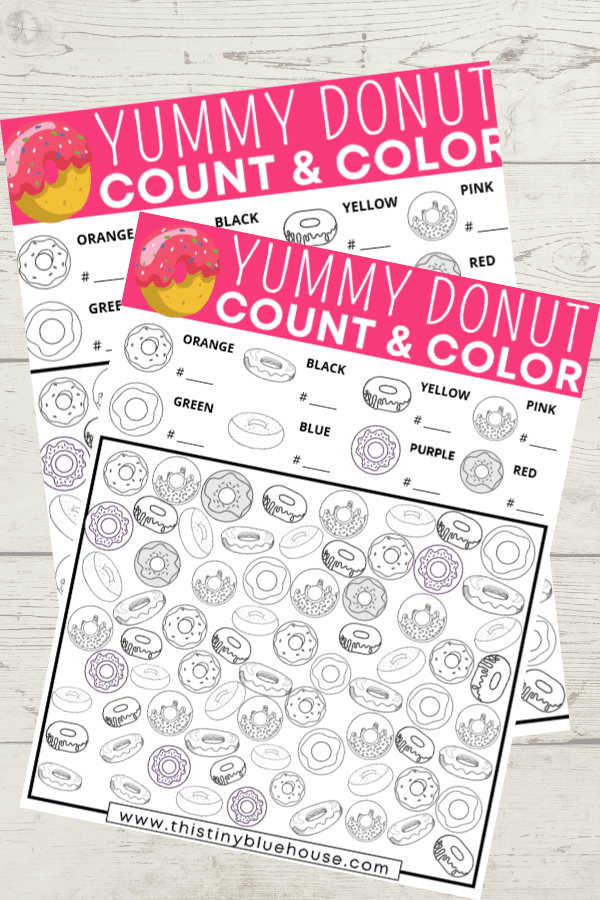 Free Printable Donut I Spy Count and Color Activity For Kids (2 ...