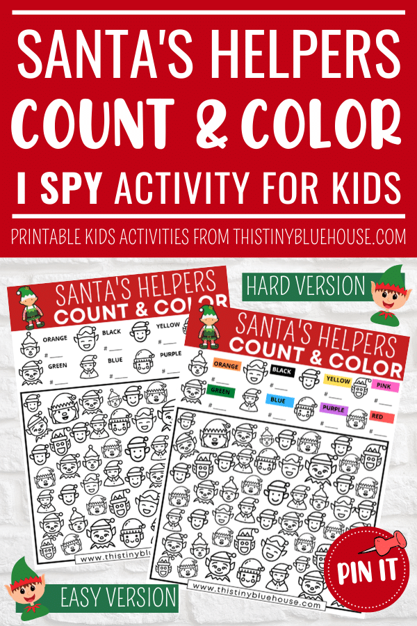 Free Printable (2 Version) Santa's Helpers I Spy Count and Color ...
