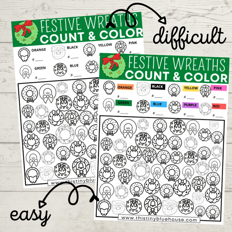Free (2 version) Festive Christmas Wreath I Spy Printable Activity For ...