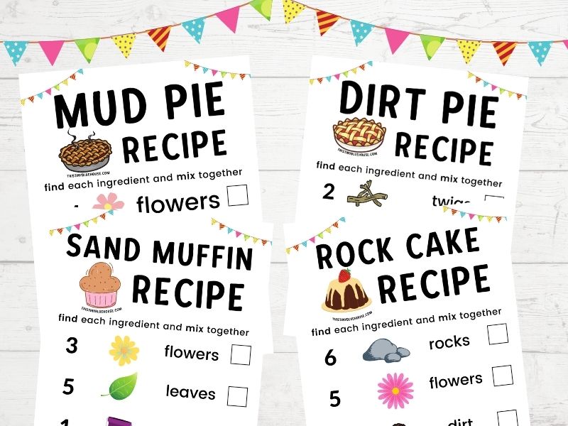 Printable Mud Kitchen Recipes For Kids - This Tiny Blue House