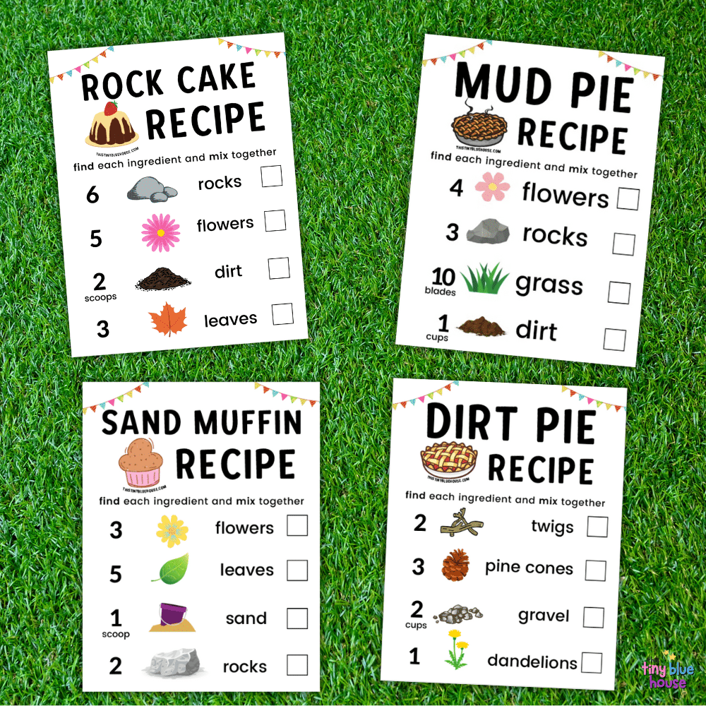 Printable Mud Kitchen Recipes For Kids - This Tiny Blue House