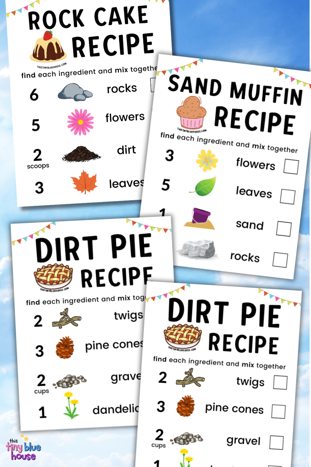 Printable Mud Kitchen Recipes For Kids - This Tiny Blue House