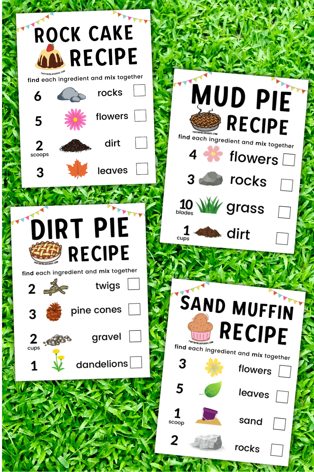 Printable Mud Kitchen Recipes For Kids - This Tiny Blue House