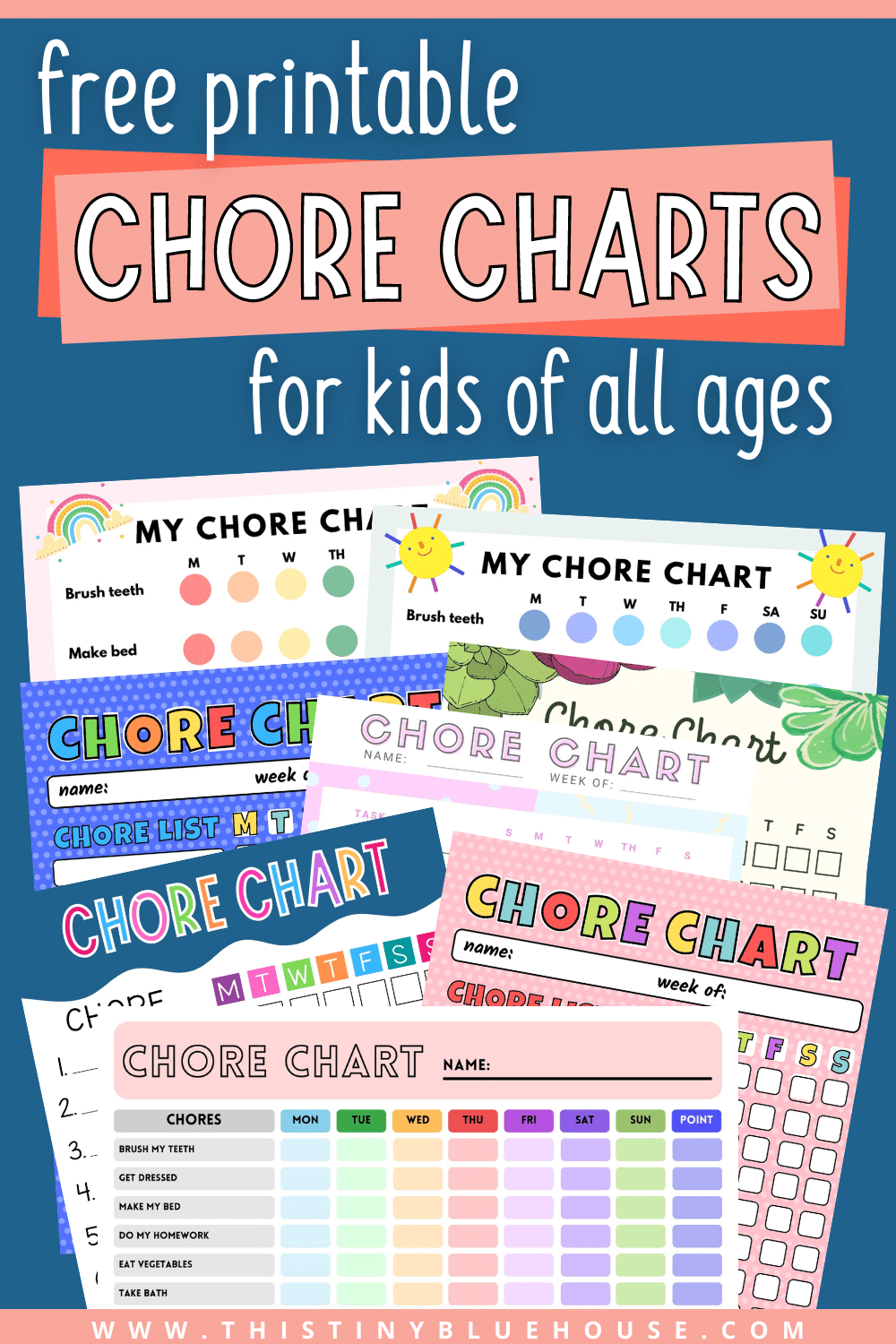 Printable Chore Chart Templates: 20+ Free Chore Chart Ideas For Kids Of ...