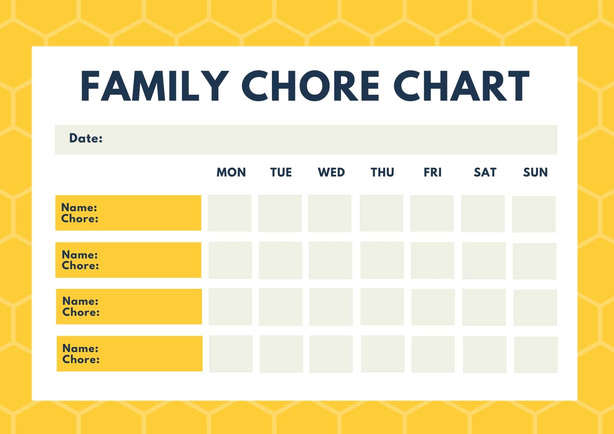 Printable Chore Chart Templates: 20+ Free Chore Chart Ideas For Kids Of ...