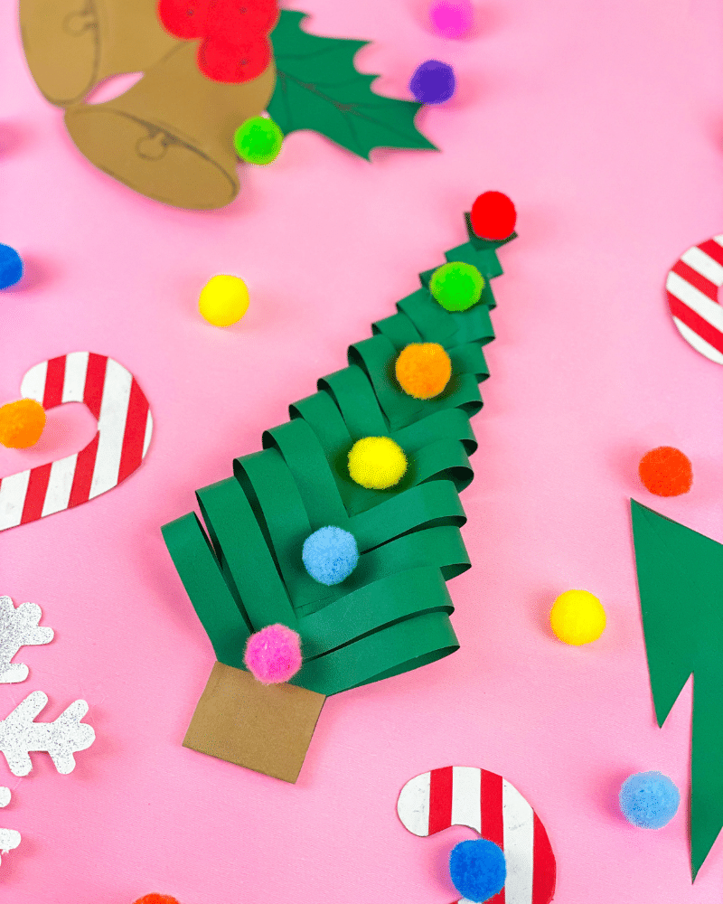 Paper Christmas Tree Craft - This Tiny Blue House