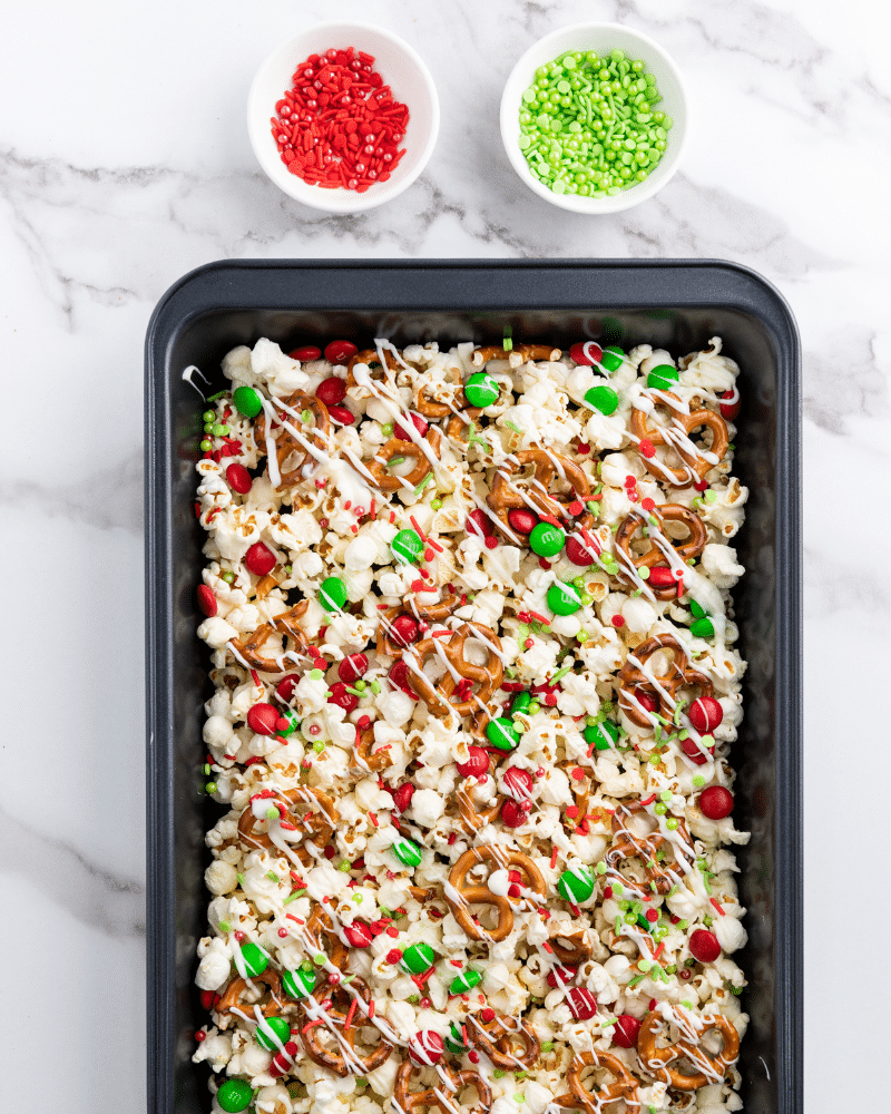 Christmas Popcorn Munch Recipe - This Tiny Blue House
