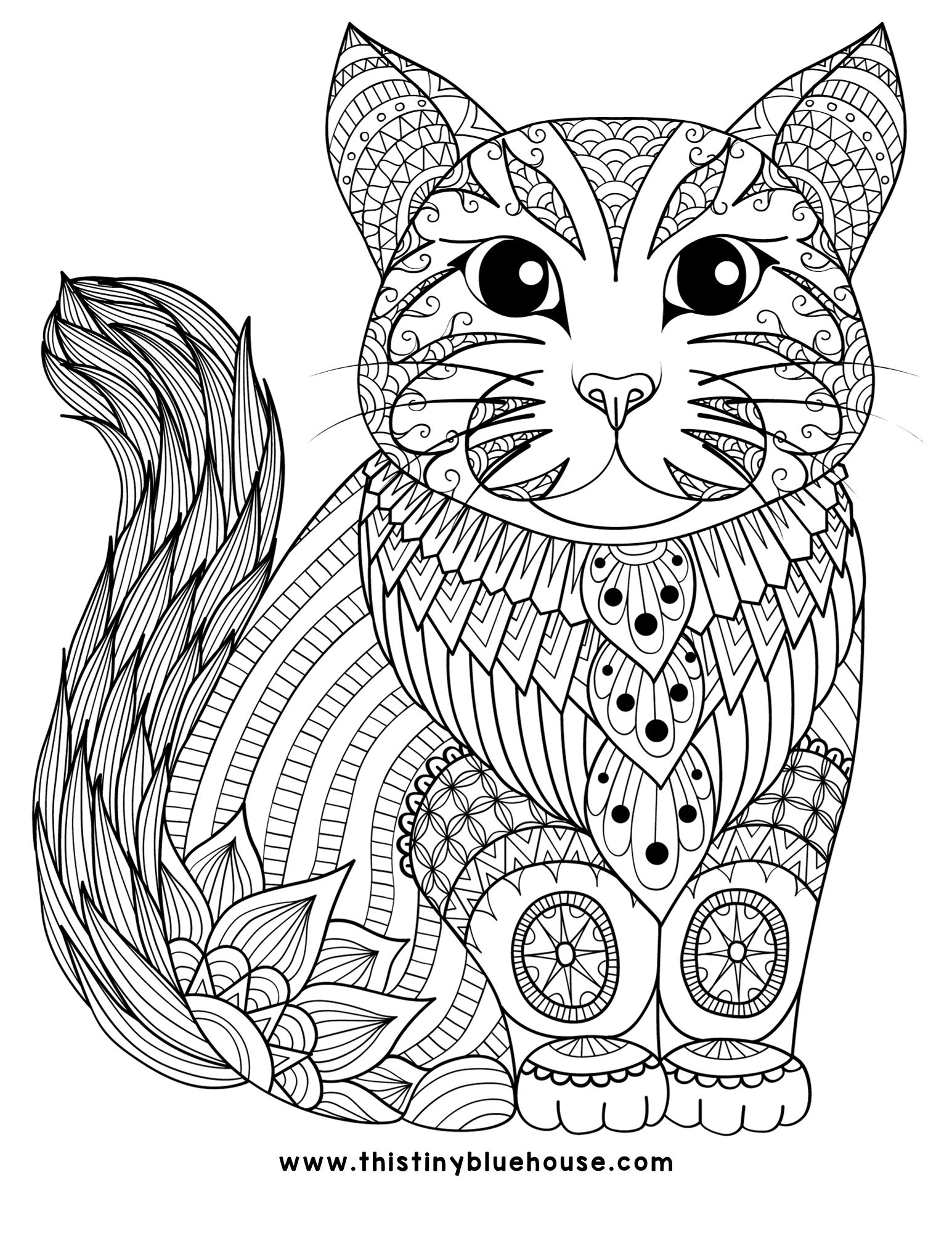 100+ Cat Coloring Pages - This Tiny Blue House