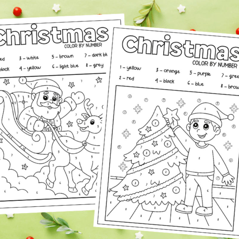 Christmas Wreath Printable Template Craft - This Tiny Blue House