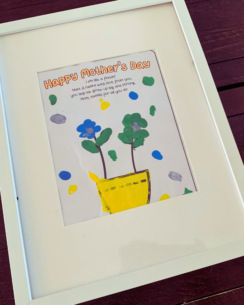 Mother's Day Fingerprint Flower Craft - This Tiny Blue House