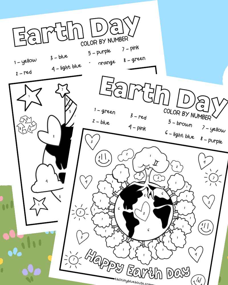 Earth Day Color By Number - This Tiny Blue House