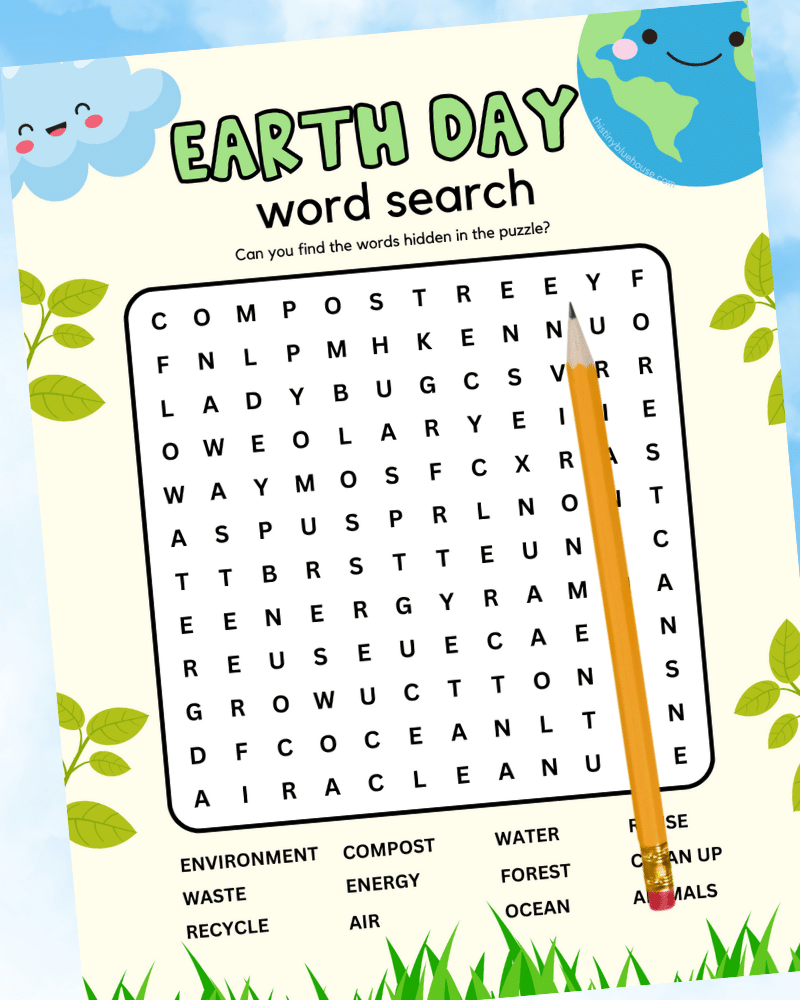 Earth Day Word Search - This Tiny Blue House