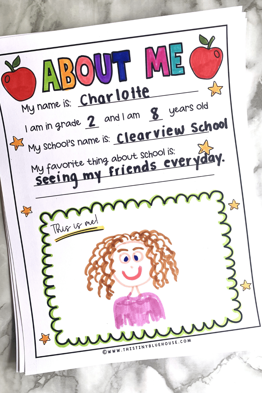 End of Year memory Book For Kids - This Tiny Blue House