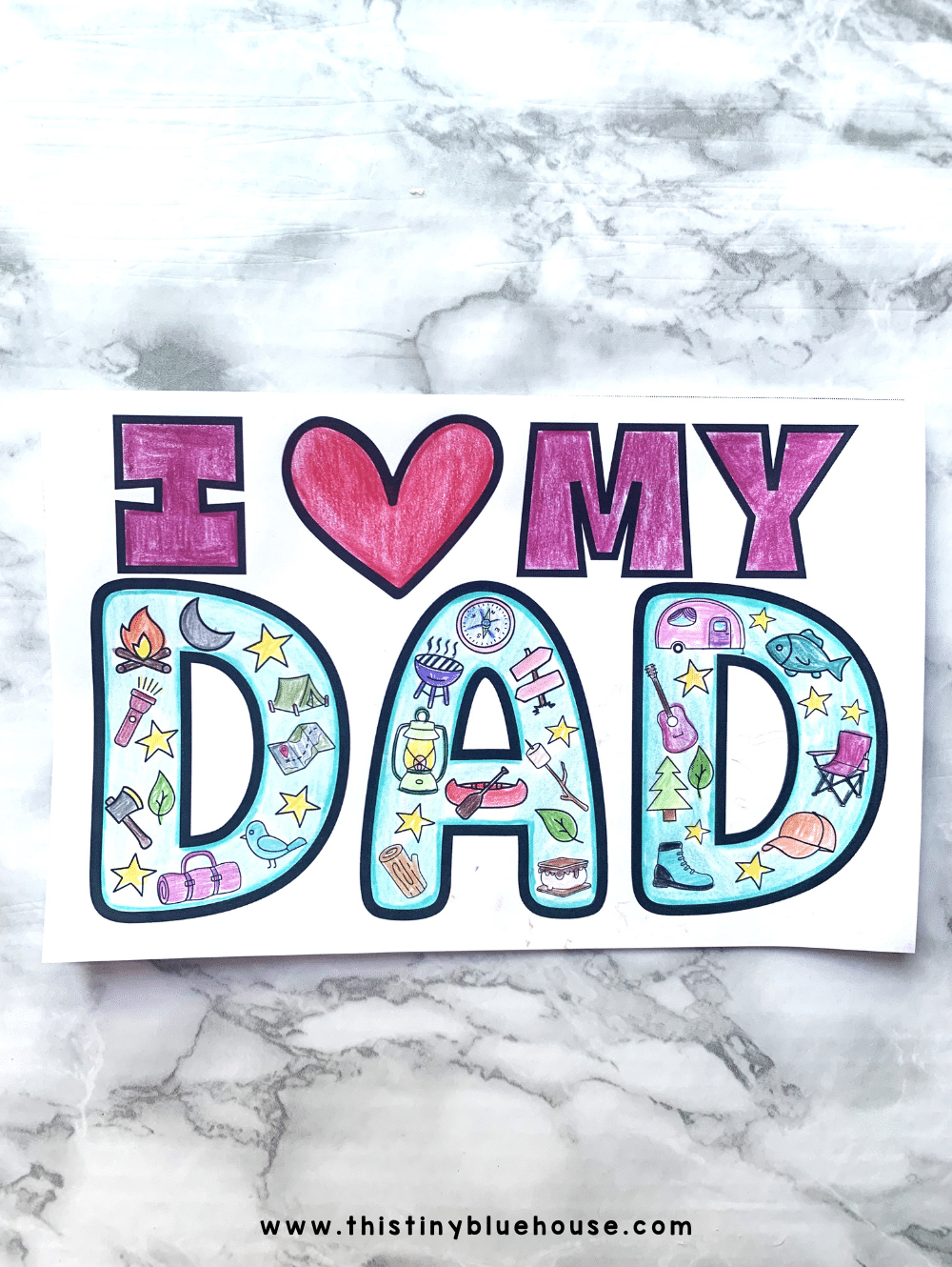 Father's Day Card Craft - This Tiny Blue House