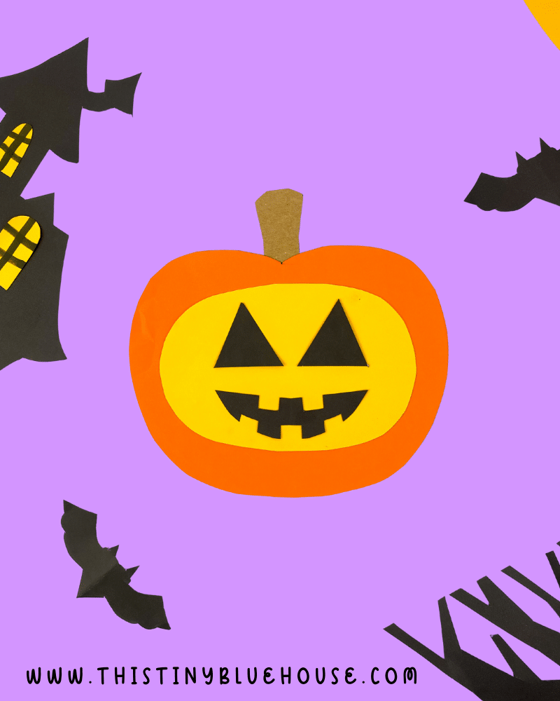 Easy Pumpkin Craft For Halloween - This Tiny Blue House