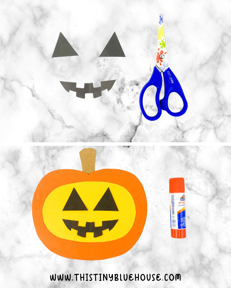 Easy Pumpkin Craft For Halloween - This Tiny Blue House