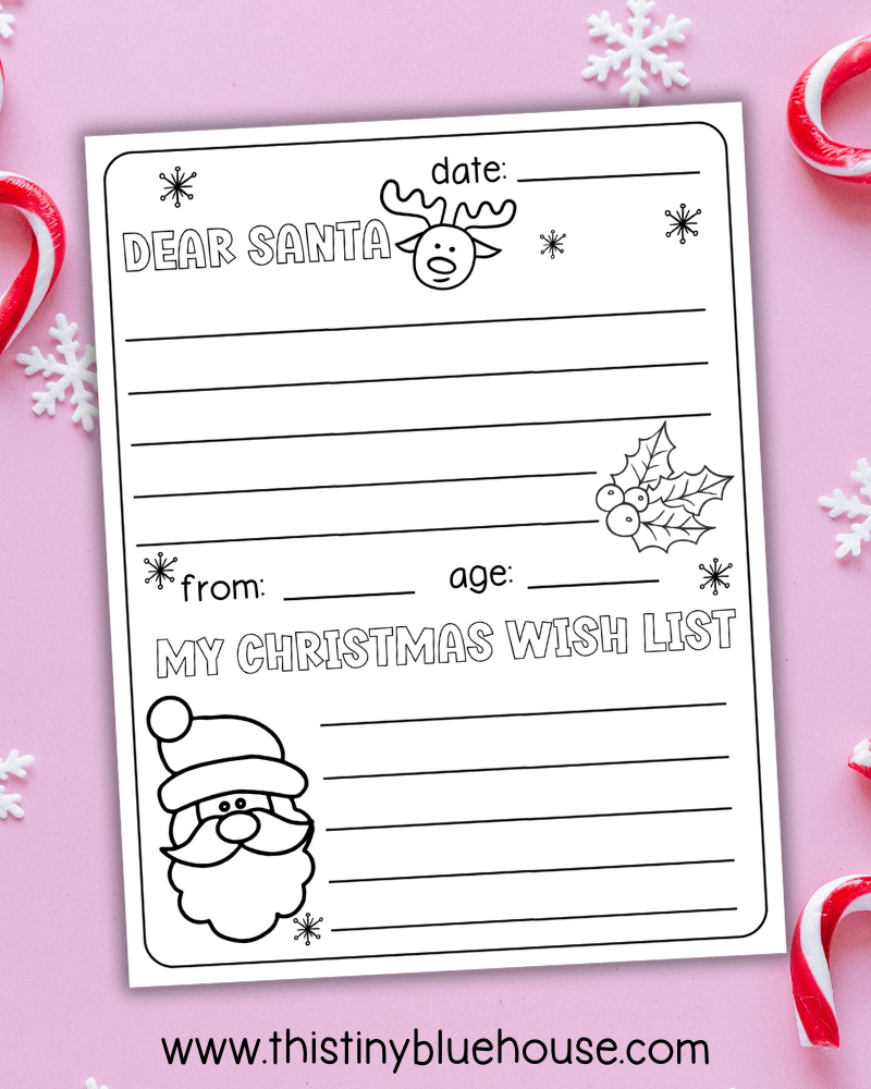 Printable Christmas List Template For Kids - This Tiny Blue House