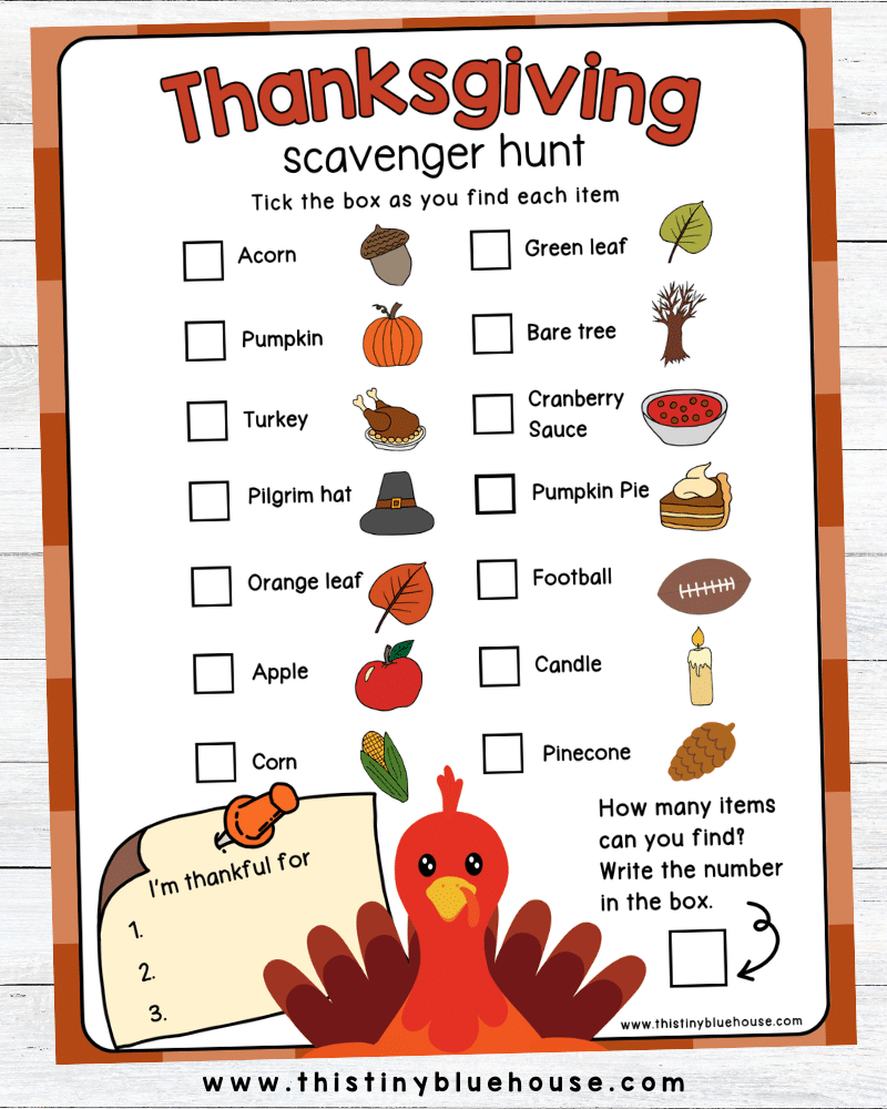 Thanksgiving Scavenger Hunt For Kids - This Tiny Blue House