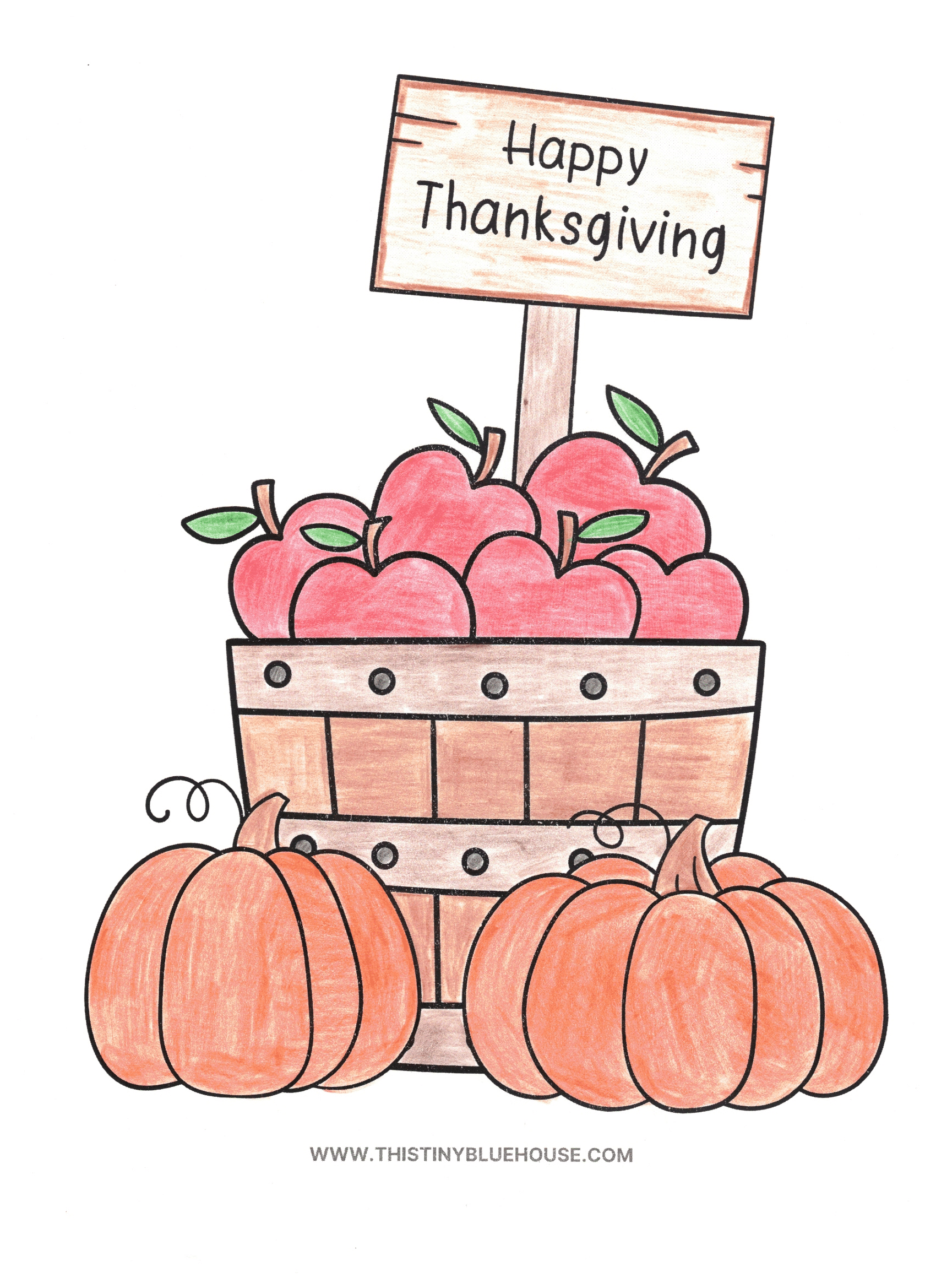 Thanksgiving Coloring Pages - This Tiny Blue House