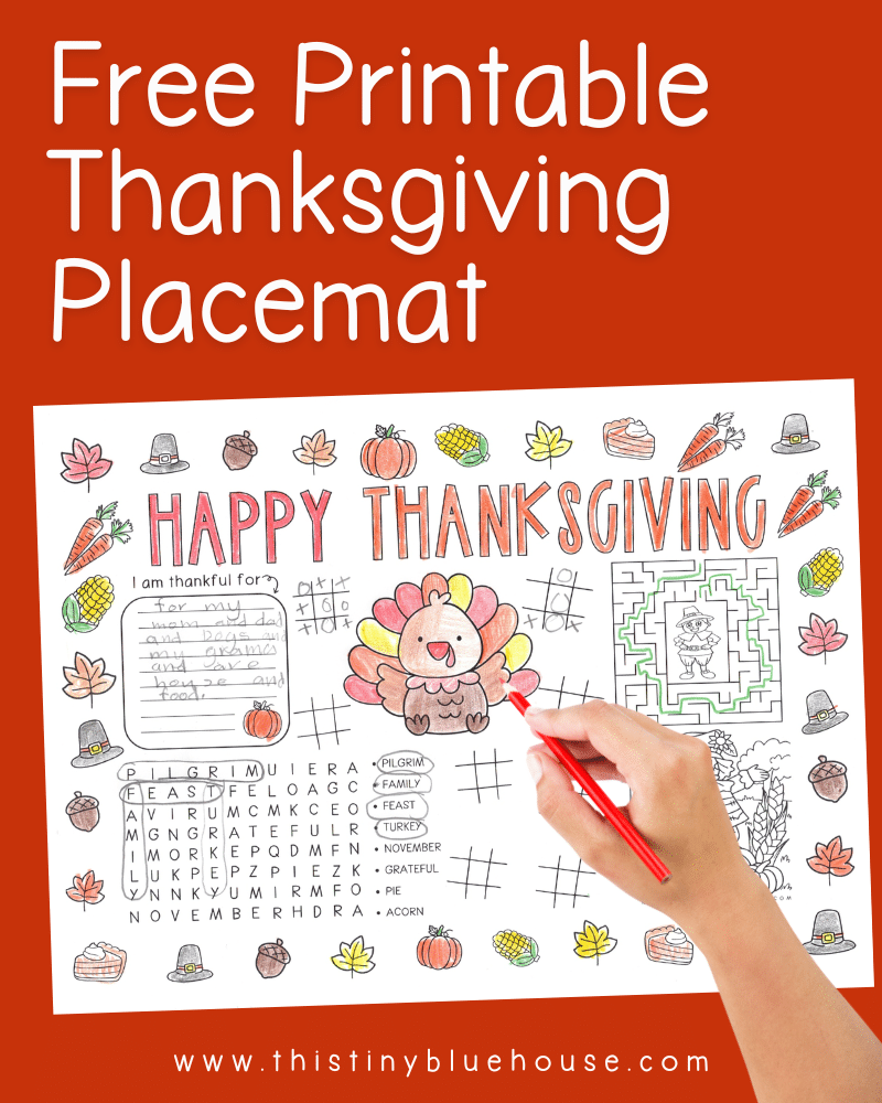Printable Thanksgiving Placemats For Kids - This Tiny Blue House