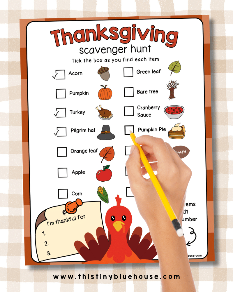 Thanksgiving Scavenger Hunt For Kids - This Tiny Blue House