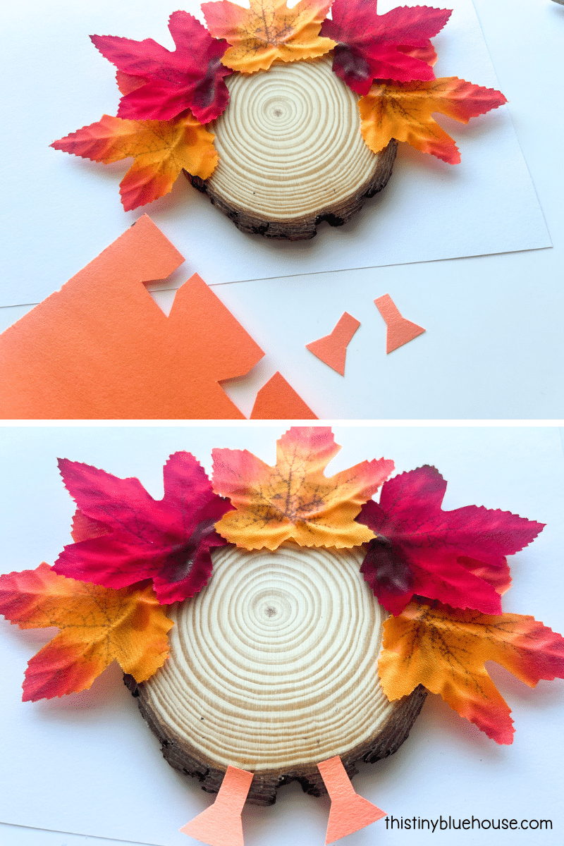 Wood Slice Turkey Craft For Kids - This Tiny Blue House