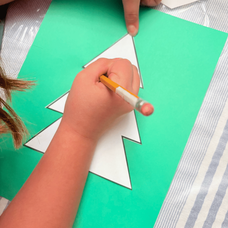 Christmas Tree Sun Catcher Craft - This Tiny Blue House