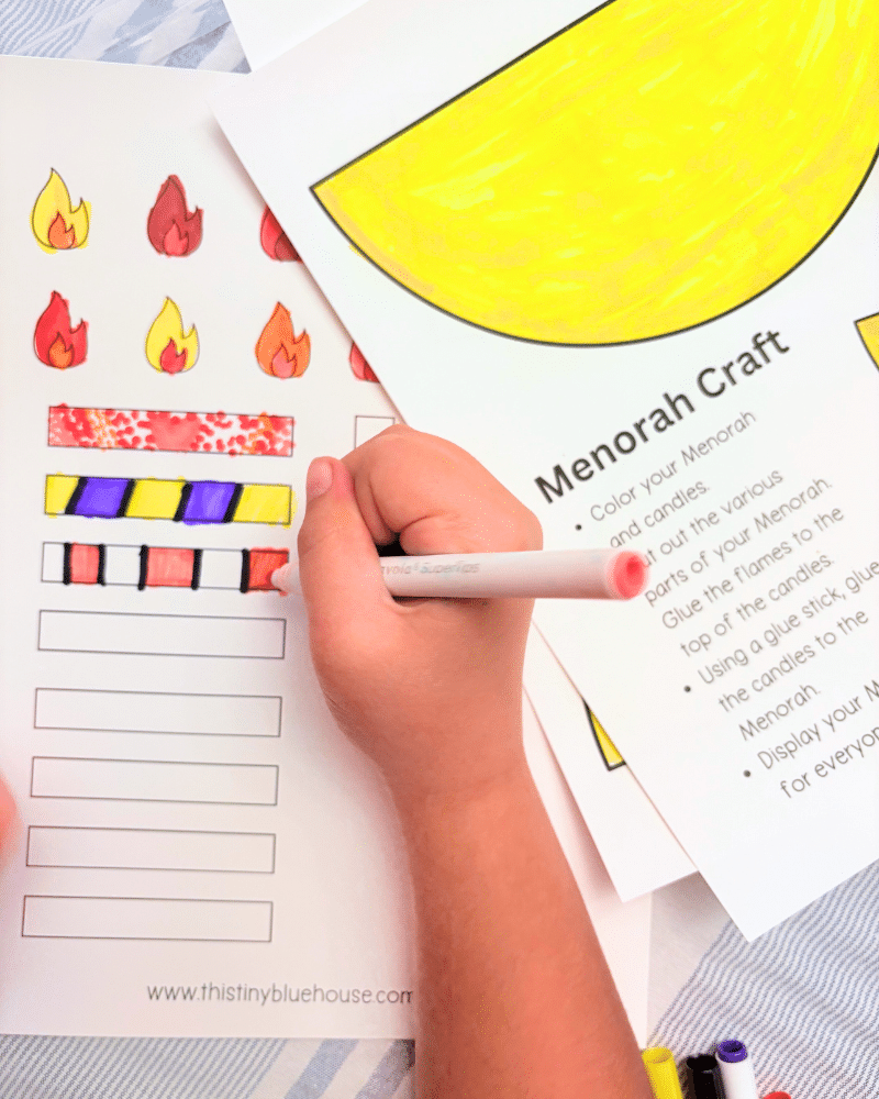 Menorah Craft For Kids - This Tiny Blue House