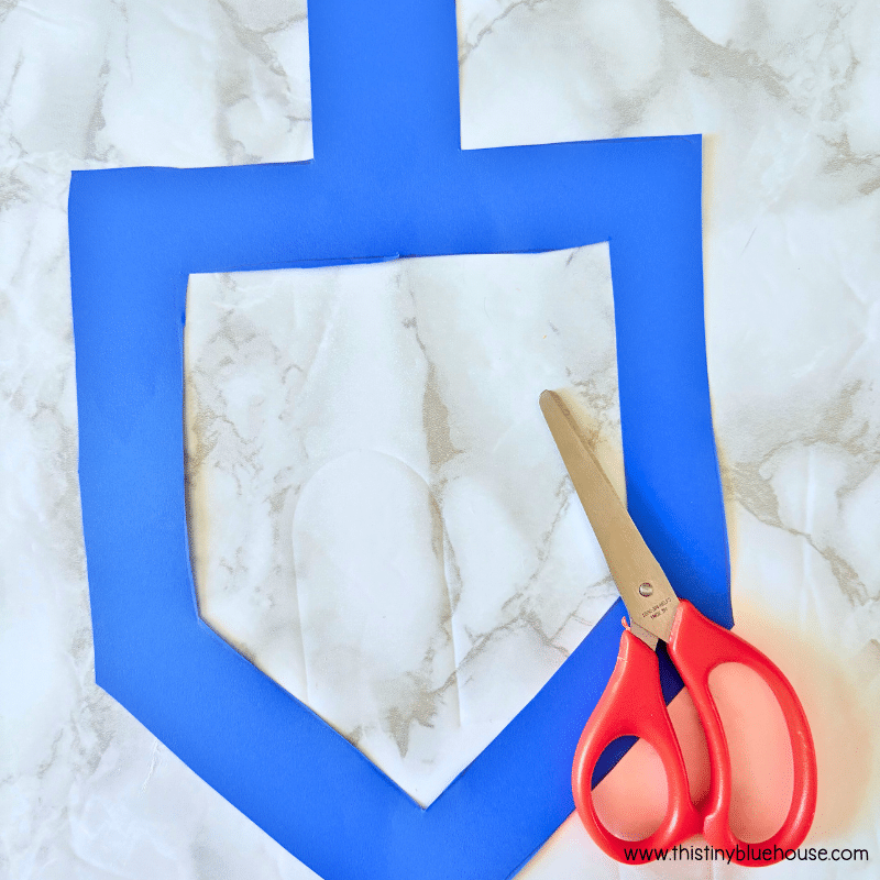 Dreidel Suncatcher Hanukkah Craft - This Tiny Blue House