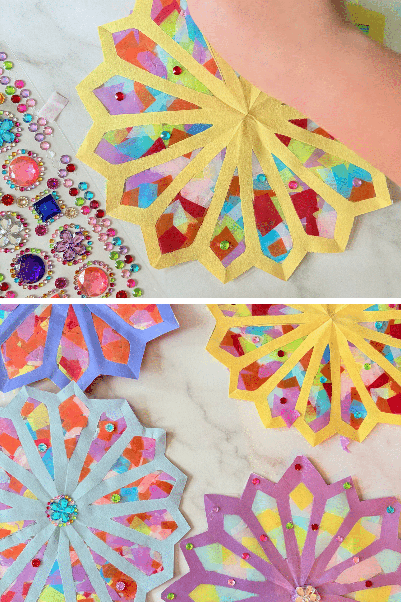 Snowflake Suncatcher Craft - This Tiny Blue House