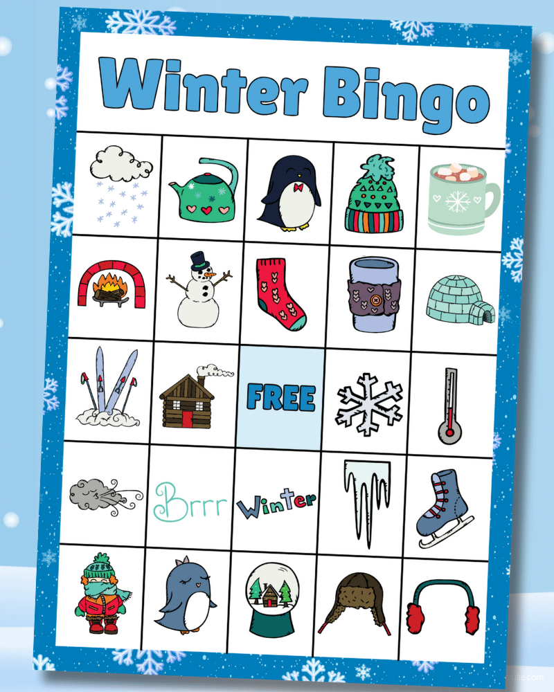 Winter Bingo Game For Kids (16 Cards) - This Tiny Blue House