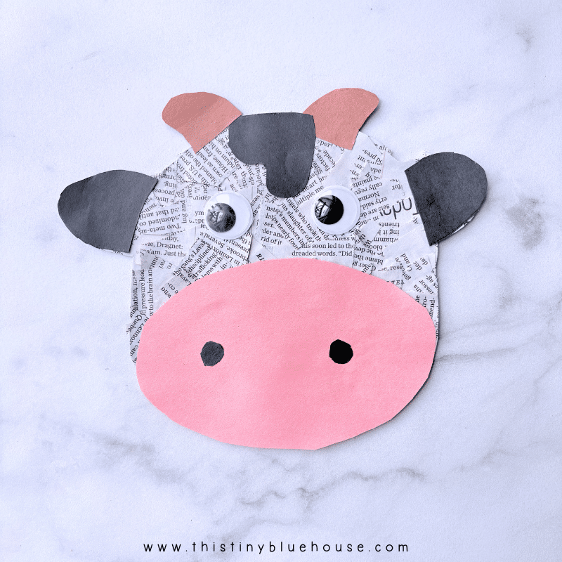Newspaper Cow Craft - This Tiny Blue House