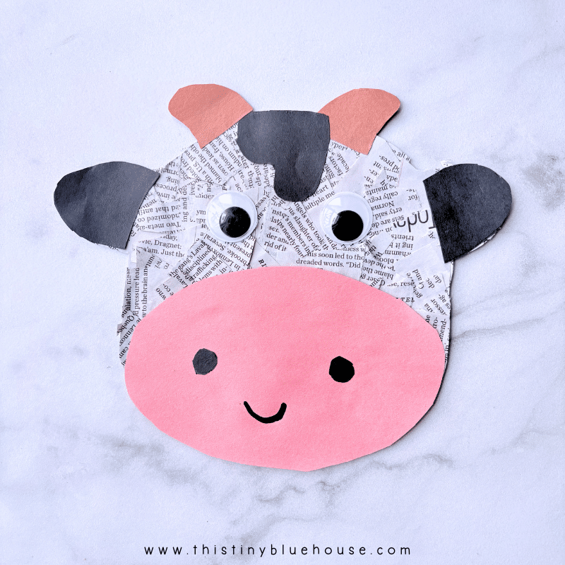 Newspaper Cow Craft - This Tiny Blue House