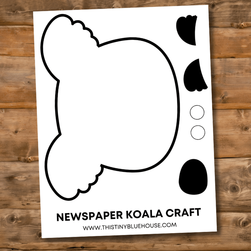 Torn Newspaper Koala Craft - This Tiny Blue House