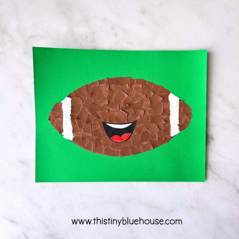 Torn Paper Football Craft - This Tiny Blue House