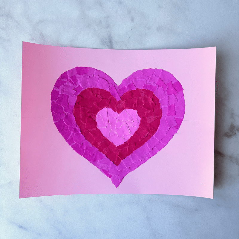 Torn Paper Heart Craft - This Tiny Blue House