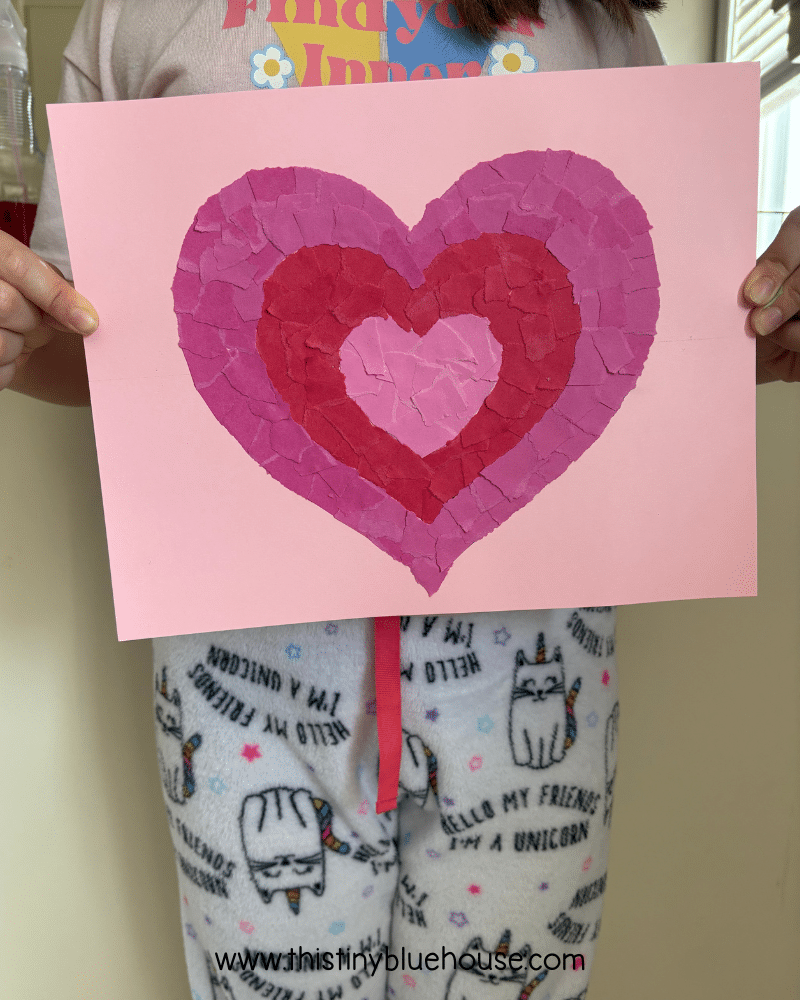 Torn Paper Heart Craft - This Tiny Blue House