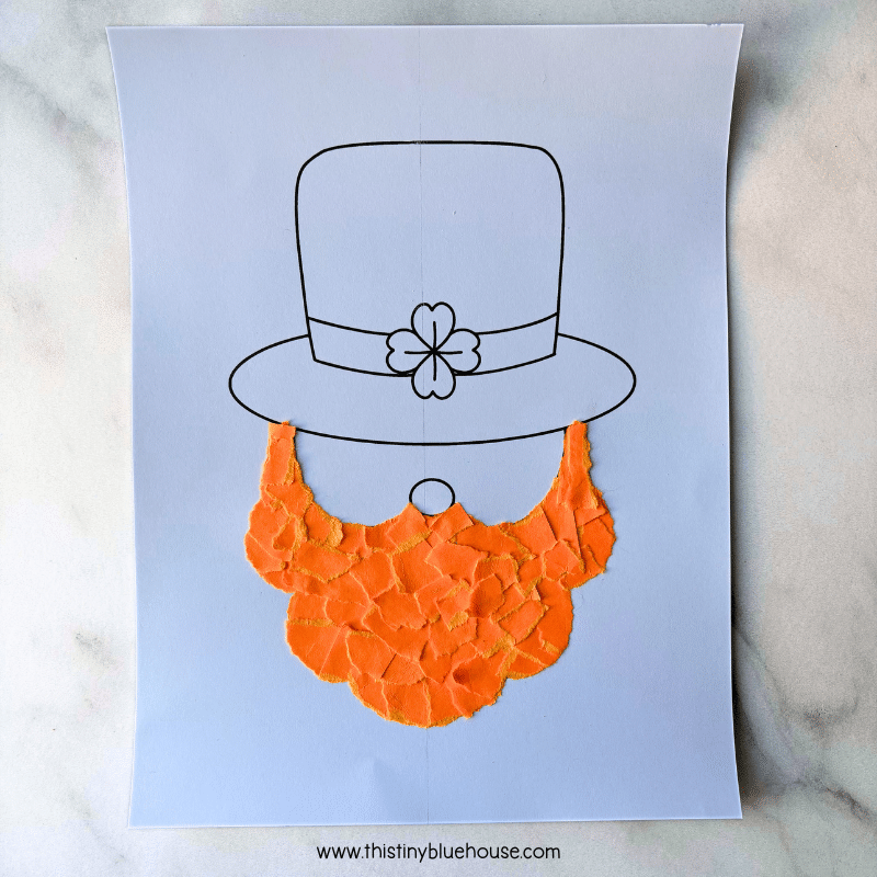 Torn Paper Leprechaun Craft - This Tiny Blue House
