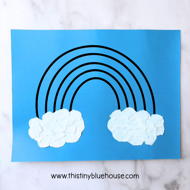 Torn Paper Rainbow Craft - This Tiny Blue House