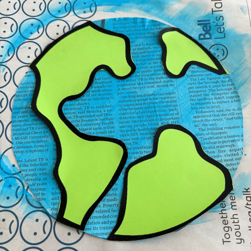 Earth Day Newspaper Craft - This Tiny Blue House