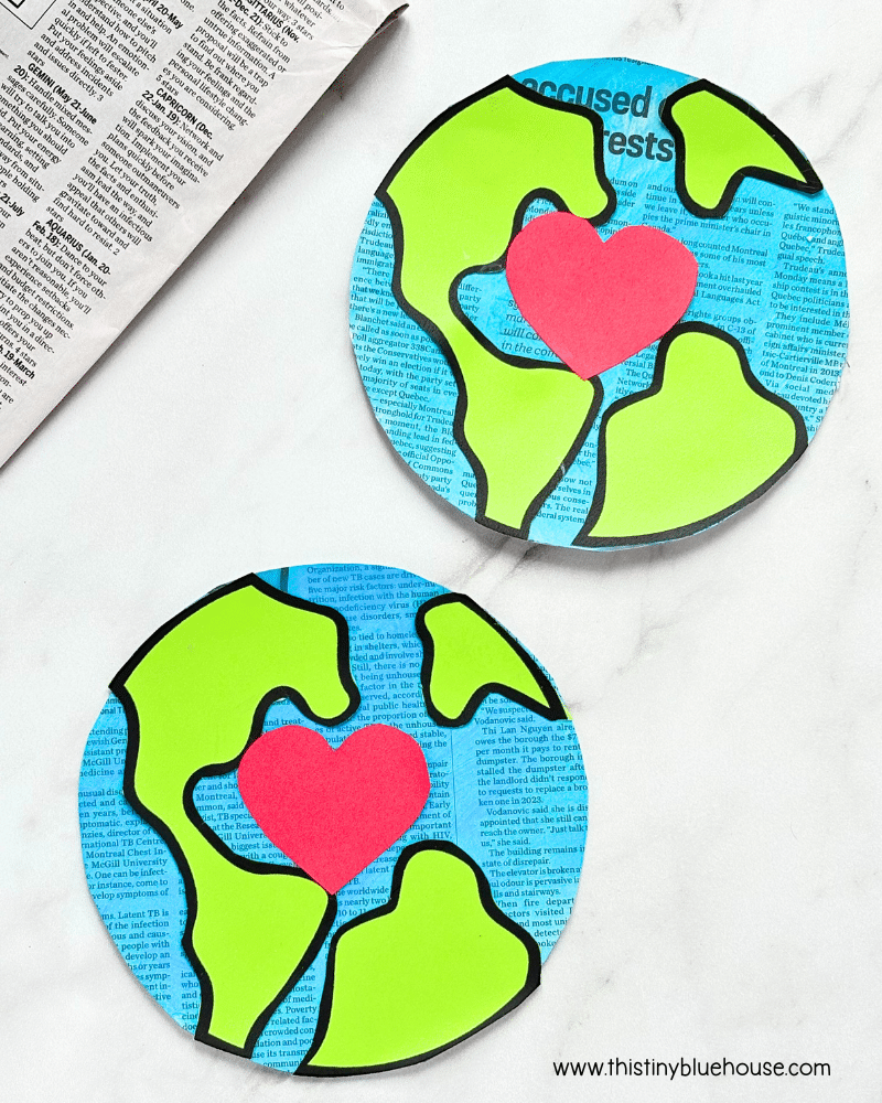 Earth Day Newspaper Craft - This Tiny Blue House