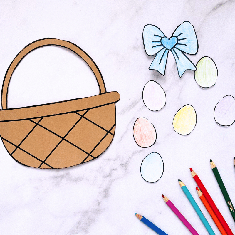 Easter Basket Name Craft - This Tiny Blue House