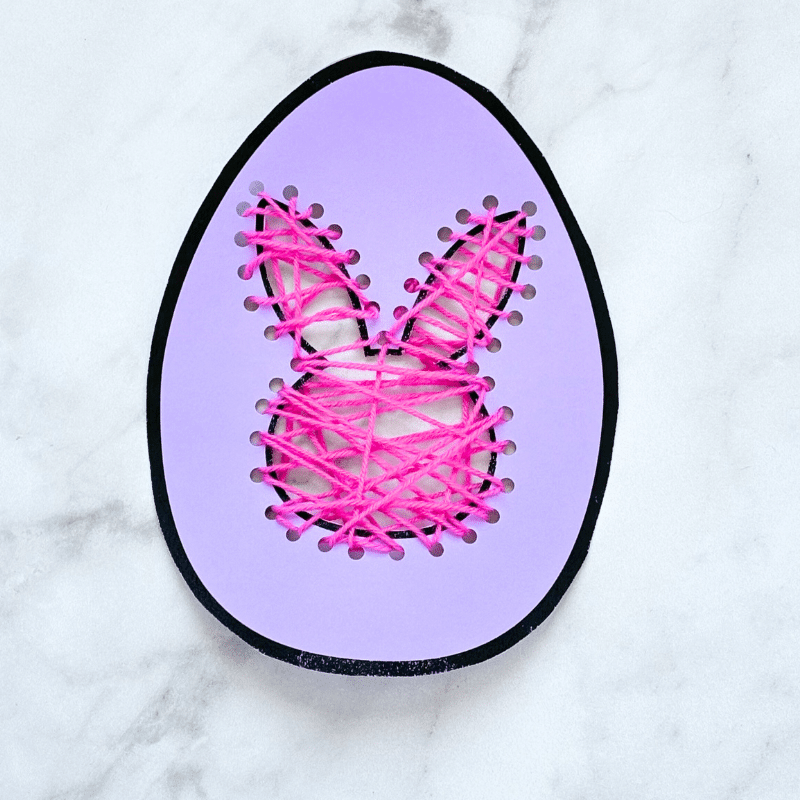Easter Bunny Lacing Craft - This Tiny Blue House
