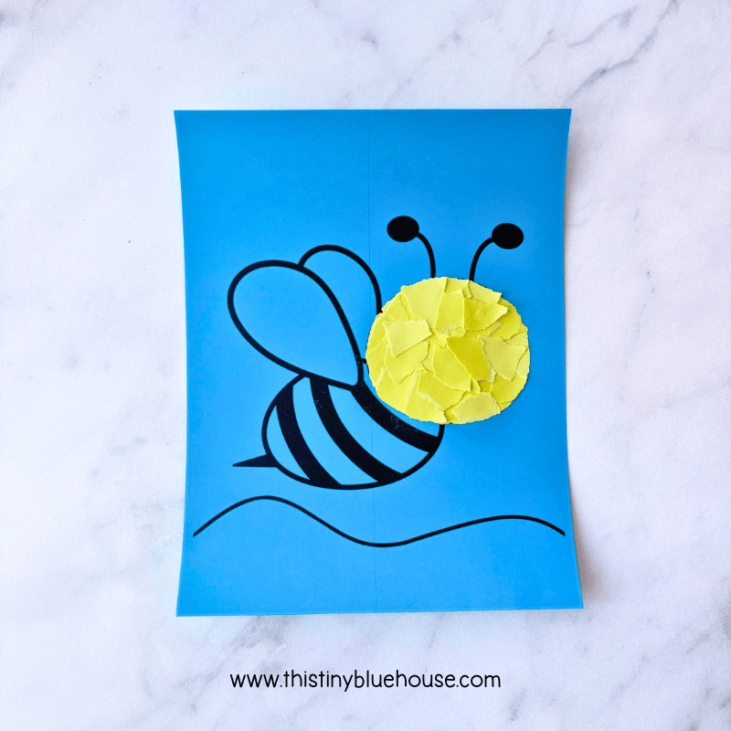 Torn Paper Bumblebee Craft - This Tiny Blue House