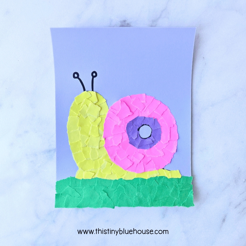 Torn Paper Snail Craft - This Tiny Blue House