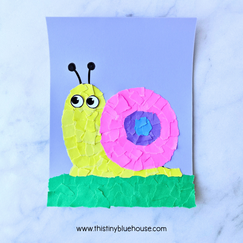 Torn Paper Snail Craft - This Tiny Blue House